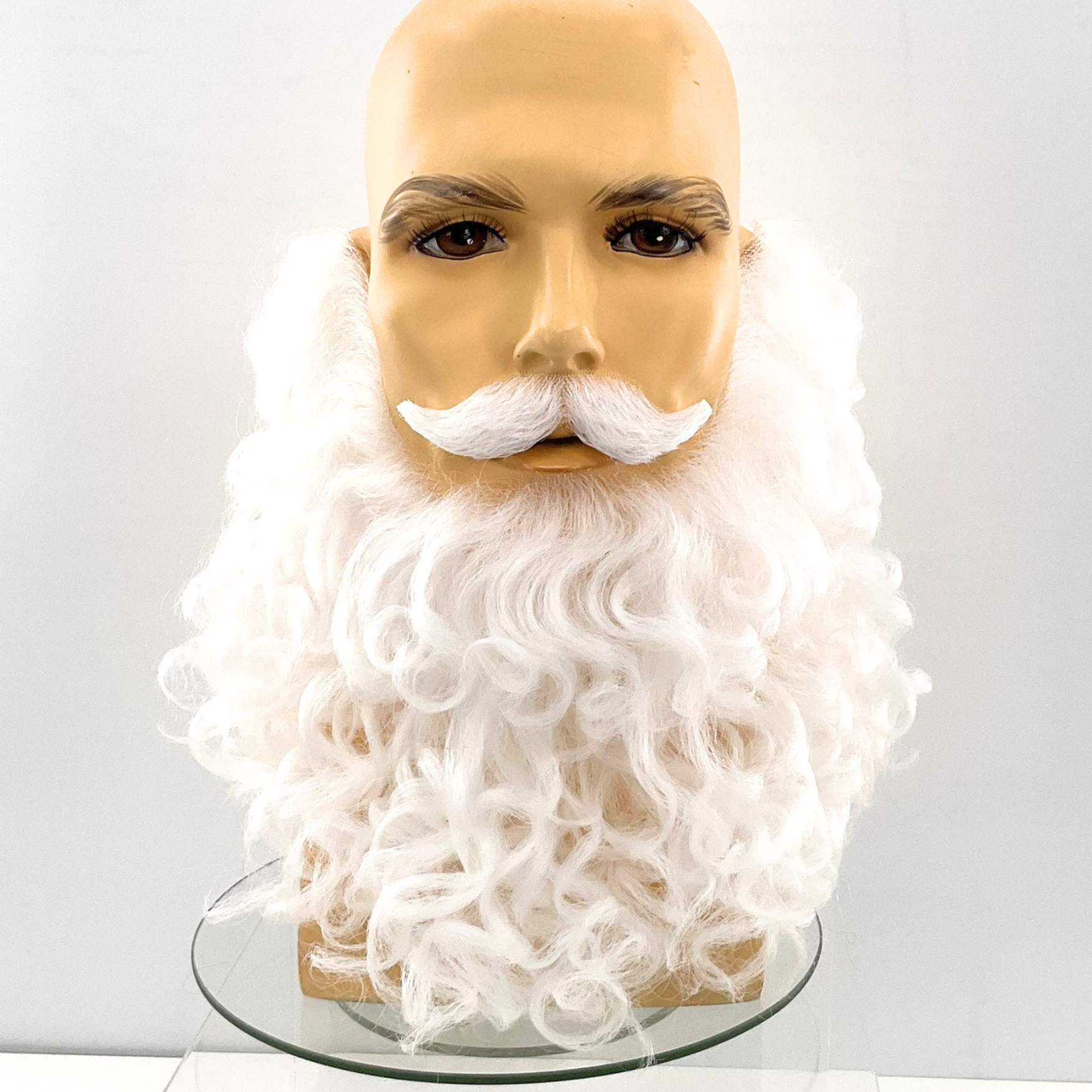 Santa Claus Beard & Mustache Curly Long Set – Funtasy Wigs